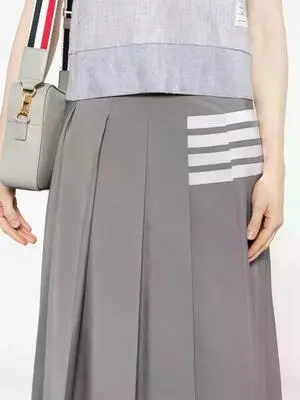 Thom Browne 4-bar Pleated Midi Skirt