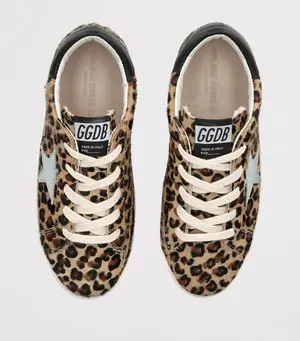 GOLDEN GOOSE Leopard Print Pony Skin Super-star Sneakers