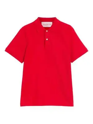 Valentino Garavani Vlogo-embroidered Polo Shirt - Red