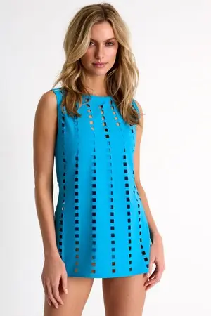 Shan Swim Dress With Cut Outs - Blue