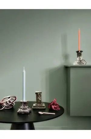 KOSTA BODA Rocky Small Baroque Candlestick - Gray