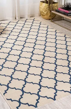 JONATHAN Y Galon Filigree Indoor/outdoor Area Rug - Beige/navy