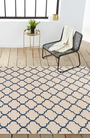 JONATHAN Y Galon Filigree Indoor/outdoor Area Rug - Beige/navy