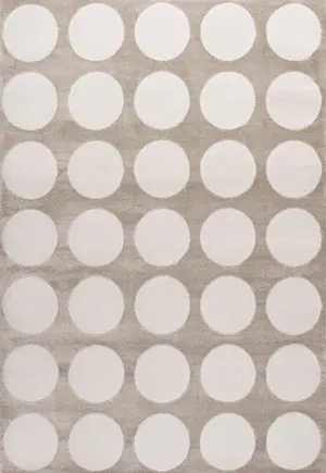 JONATHAN Y Adrian Modern Geometric Circle Dot High-low Area Rug - Beige/cream