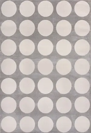 JONATHAN Y Adrian Modern Geometric Circle Dot High-low Area Rug Light Gray/cream