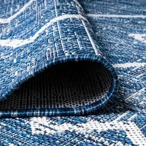 JONATHAN Y Carwa Diamond Trellis Indoor/outdoor Area Rug - Blue/ivory