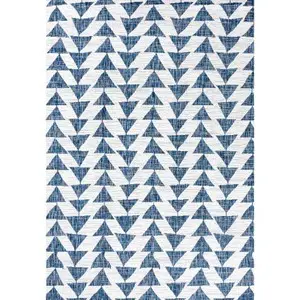 JONATHAN Y Andratx Modern Geometric Indoor/outdoor Area Rug - Blue/ivory