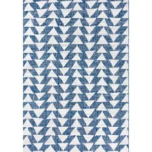 JONATHAN Y Andratx Modern Geometric Indoor/outdoor Area Rug - Ivory/blue