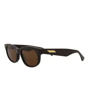 Bottega Veneta Round Oval Sunglasses - Brown/brown (bv1145s