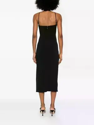 NISSA Hardware-detailed Midi Dress - Black