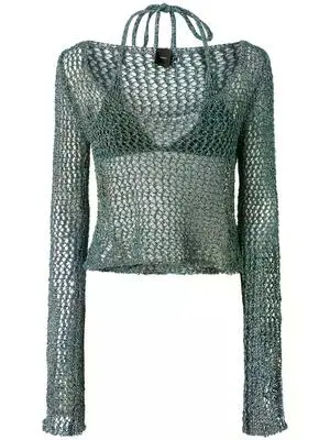 Pinko Knitted Halterneck Top - Green
