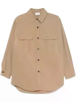 P.a.r.o.s.h Logo-embroidered Shirt - Neutrals