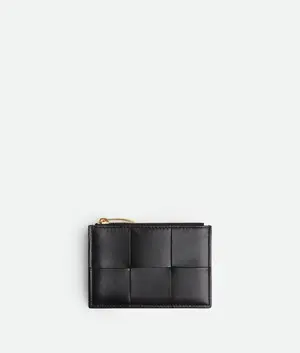 BOTTEGA  VENETA Cassette Zippered Card Case - Black