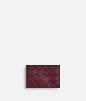 BOTTEGA  VENETA Intrecciato Business Card Case - Barolo