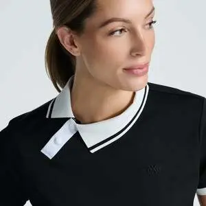 PXG Asymmetrical Snap Collar Polo - Black