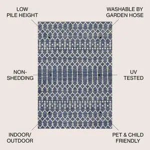 JONATHAN Y Ourika Moroccan Geometric Textured Weave Indoor/outdoor Area Rug