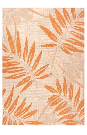 JONATHAN Y Havana Tropical Palm Leaf Indoor/outdoor Area Rug - Cream/orange