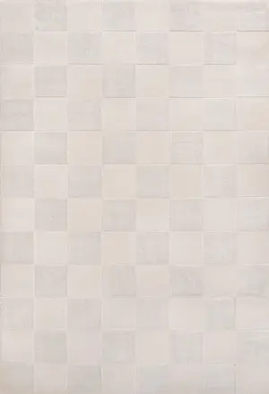JONATHAN Y Thea Modern Geometric Checkerboard High-low Area Rug - White/cream