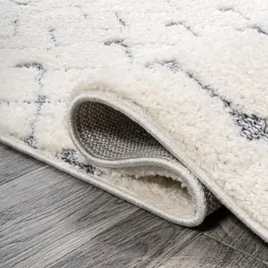 JONATHAN Y Pia Moroccan Trellis Plush Carved Area Rug - Multi/cream
