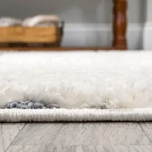 JONATHAN Y Pia Moroccan Trellis Plush Carved Area Rug - Multi/cream