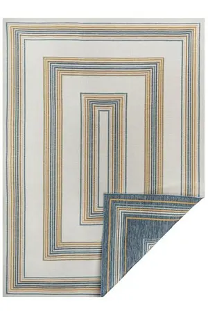 JONATHAN Y Argo Classic Nautical Mitre Stripe Reversible Machine-washable Indoor/outdoor Area Rug - Navy/cream