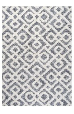 JONATHAN Y Astrid Retro Trellis High-low Area Rug - Cream/gray