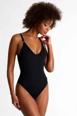 Shan SHAN Thin Strap One-Piece Black