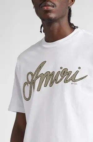 Amiri Script Logo Graphic T-shirt