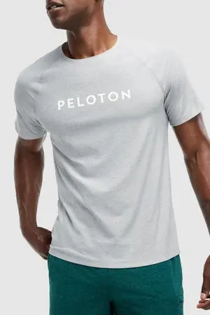 PELOTON Classic Fit Short Sleeve Top Heather Grey