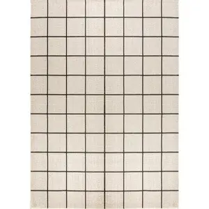 JONATHAN Y Grid Modern Squares Indoor/outdoor Area Rug - Cream/black