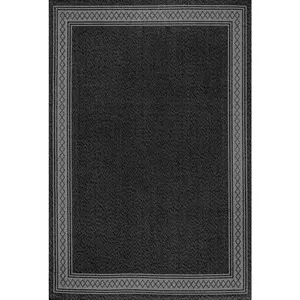 JONATHAN Y Lucia Classic Diamond Border Indoor/outdoor Area Rug - Black/gray