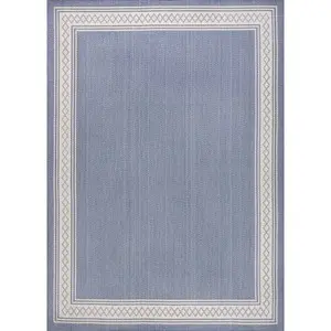 JONATHAN Y Lucia Classic Diamond Border Indoor/outdoor Area Rug - Blue/cream