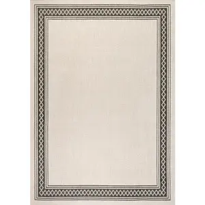 JONATHAN Y Lucia Classic Diamond Border Indoor/outdoor Area Rug - Cream/black