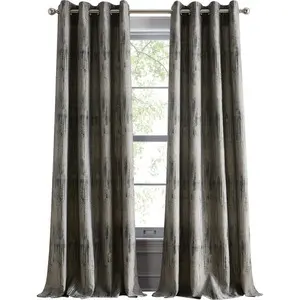 Dkny Basalt Jacquard Set Of 2 Grommet Top Curtain Panels - Black Ice