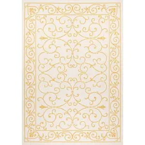 JONATHAN Y Charleston Vintage Filigree Textured Weave Indoor/outdoor Area Rug - Cream/yellow