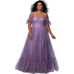 SYDNEY'S CLOSET V-neck A-line Gown - Lavender