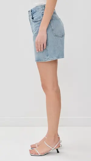 AGOLDE Dame High Rise Baggy Denim Shorts - Coax