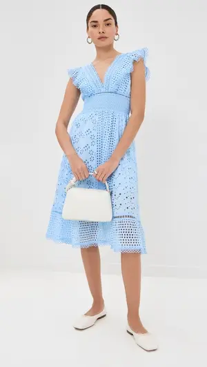 Temptation Positano Arno Embroidered Midi Dress