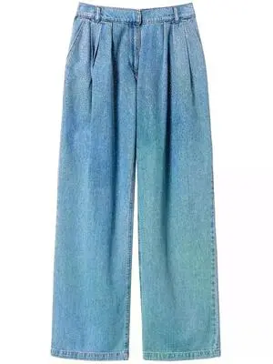 TWINSET Pleated Wide-leg Jeans - Blue