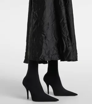 Balenciaga Asymmetric Satin Midi Skirt