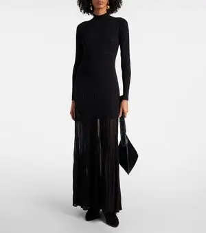Isabel Marant Étoile Gisole Pointelle Turtleneck Maxi Dress - Black