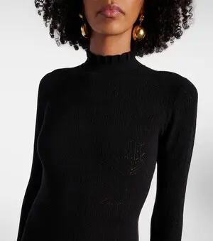 Isabel Marant Étoile Gisole Pointelle Turtleneck Maxi Dress - Black