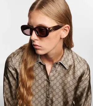 Gucci Double G Oval Sunglasses