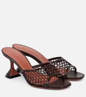 Amina Muaddi Lupita Raffia Mules - Brown