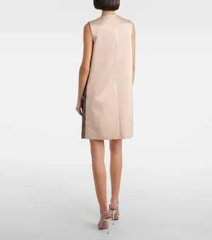 Max Mara Acino Embellished Tulle And Satin Mini Dress