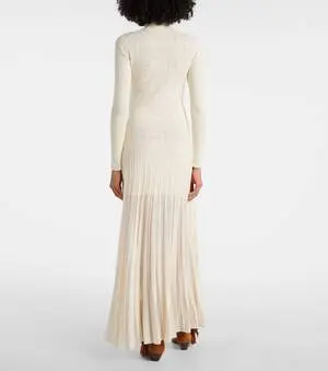 Isabel Marant Gisole Pointelle Turtleneck Maxi Dress - White