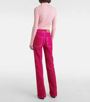 FERRAGAMO Cotton-blend Drill Straight Pants
