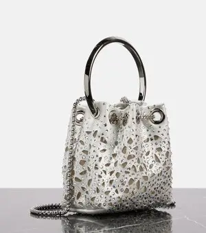 JIMMY CHOO Bon Bon Micro Bucket Bag - Silver