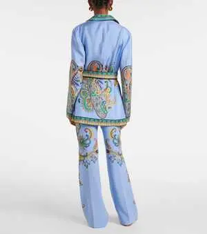 Etro Paisley Silk Twill Wrap Blazer
