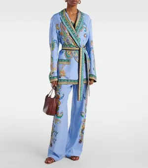 Etro Paisley Silk Twill Wrap Blazer
